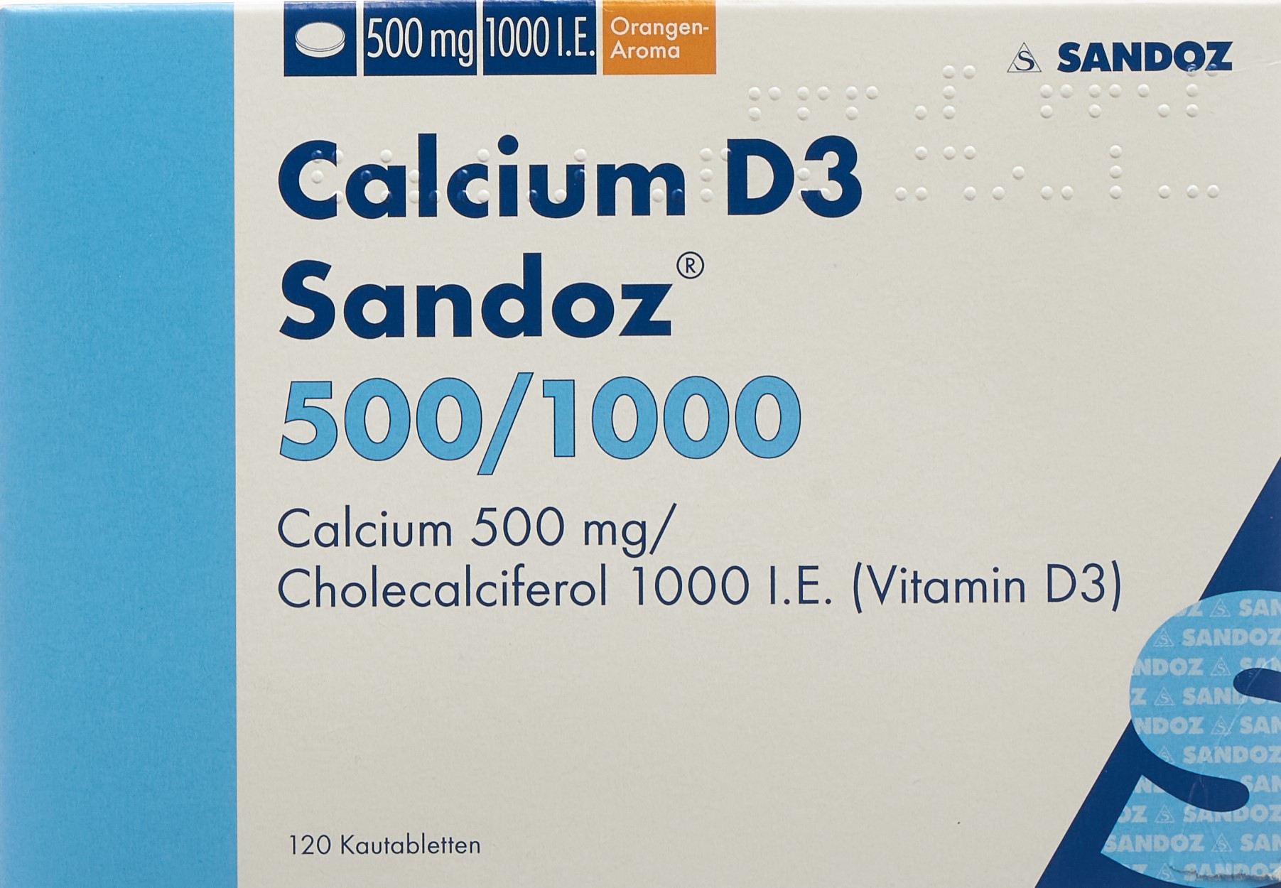 CALCIUM D3 Sandoz Kautabl 500/1000 Ds 120 Stk - Eulenapotheke